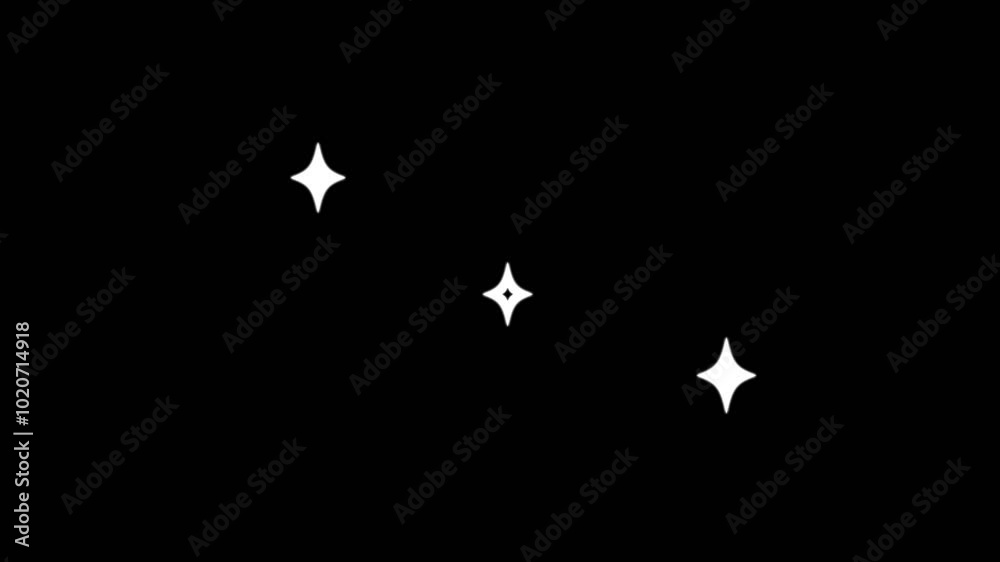 Twinkling stars animation, white cartoon, flat, vector, doodles style ...