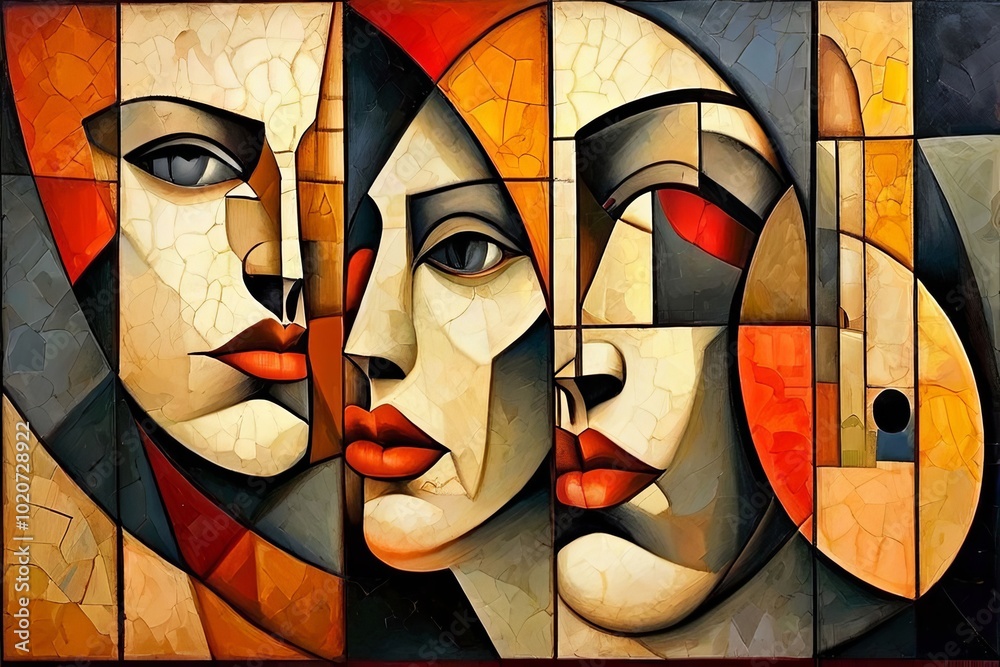 cubism a cubism inspired effect with a fragmented and geometric Stock ...