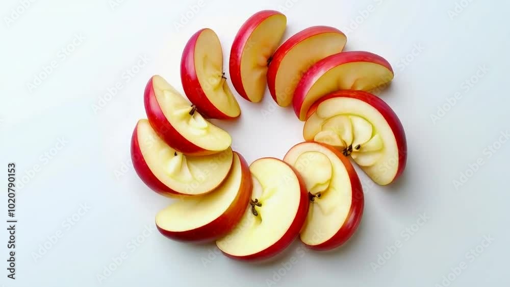 A circular arrangement of red apple slices showcasing their vibrant ...