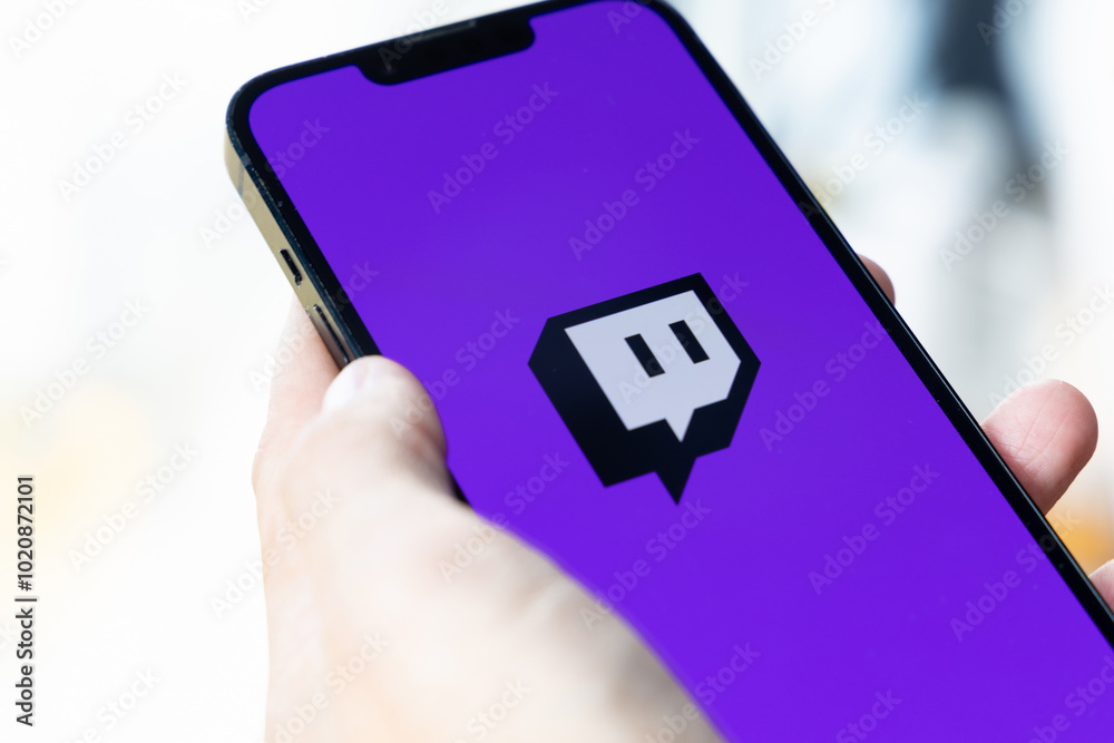 Warsaw, Poland - January 06, 2023; Iphone with Twitch logo on screen ...