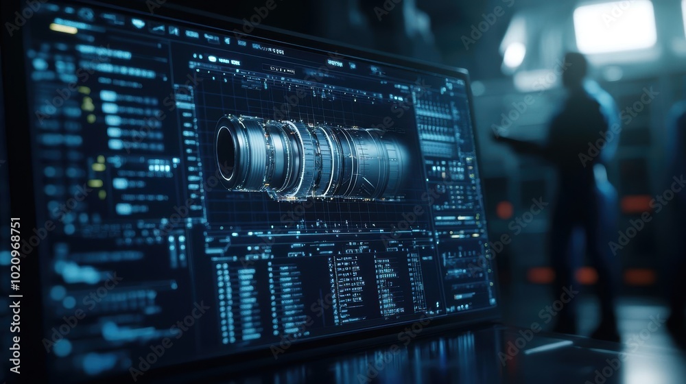 Futuristic interface displaying complex data and analytics in a high ...