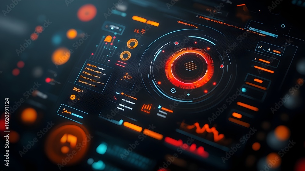 Captivating digital data visualization showcasing a futuristic user ...