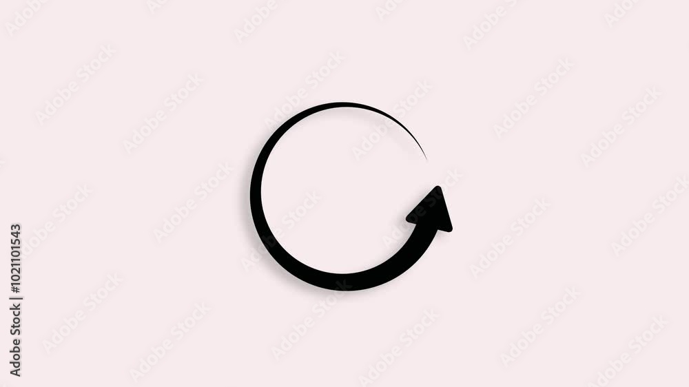 Animation of refresh symbol or loop symbol, arrow animation on white ...