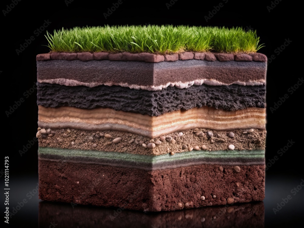 This diagram showcases a cross-section of organic soil layers alongside ...