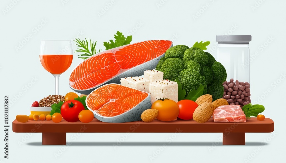 Visual chart of healthy food options and nutrition tips, flat design ...