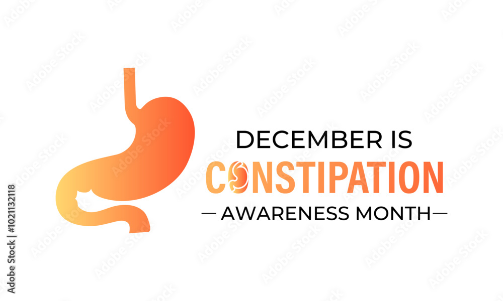 Constipation awareness month observed each year during December. Banner ...