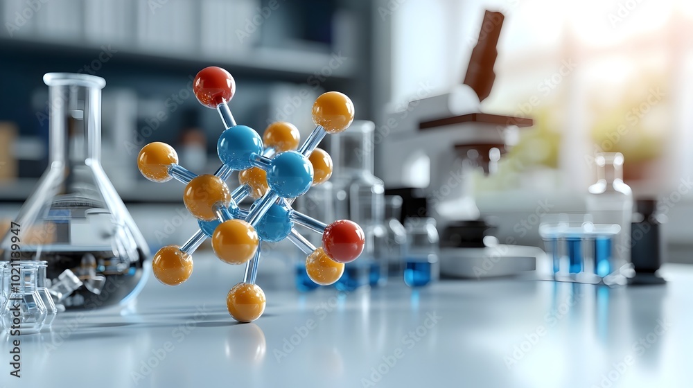 Highly detailed and accurate 3D model of a complex molecular structure ...