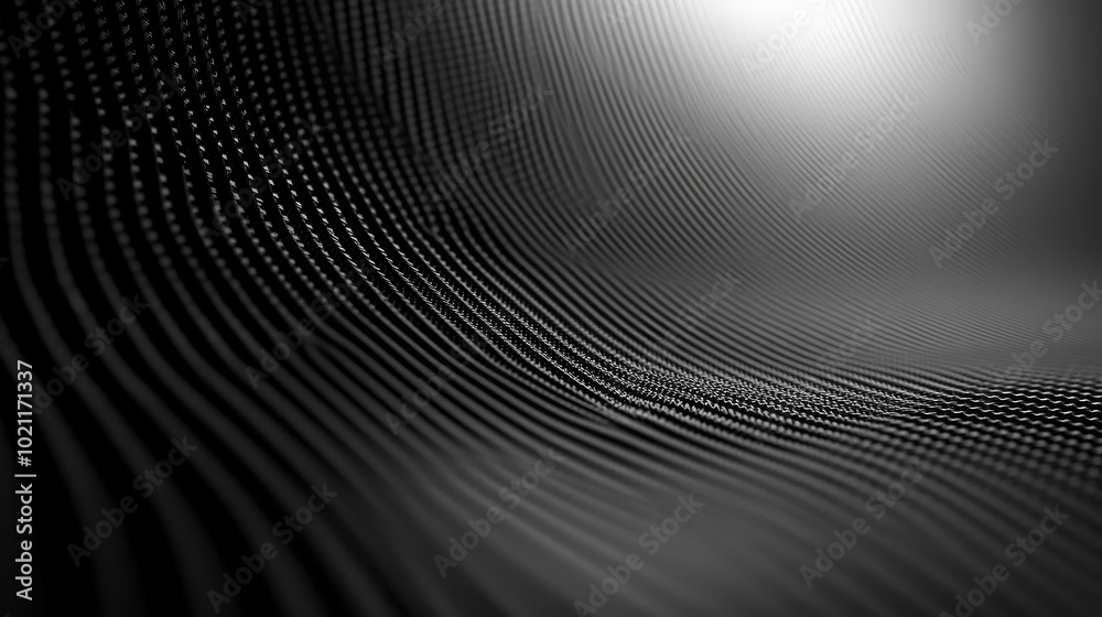 Abstract black and white wave pattern with smooth gradient and rhythmic ...