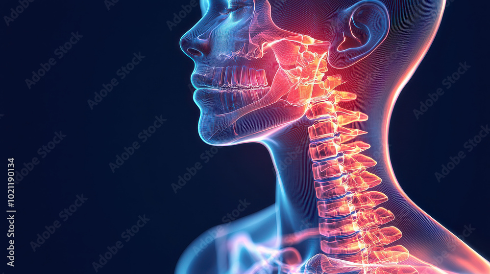 An artistic digital X-ray image displaying the intricate anatomy of the ...