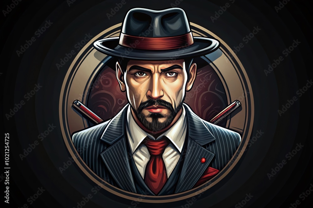 Bold Mafia Logo Design Featuring Classic Elements and Dark Aesthetic ...