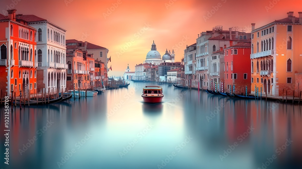 Enchanting canal boat navigating through the storied waterways of ...