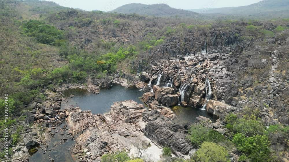 Chapada dos Veadeiros Cerrado Paisagem Rios Seca Goiás Brasil ...