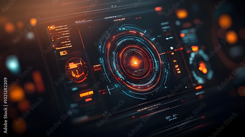 Striking Futuristic Digital Data Display with Sleek Interface Elements ...