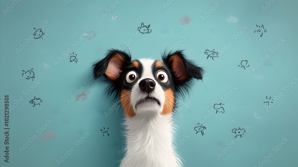 Photo & Art Print Comically bewildered and annoyed dog with a charming ...