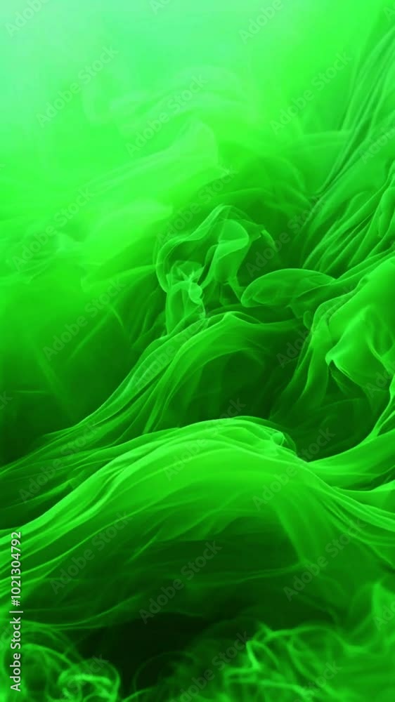 multiple strips of fabric weaving, twisting and turning air, hazy green ...