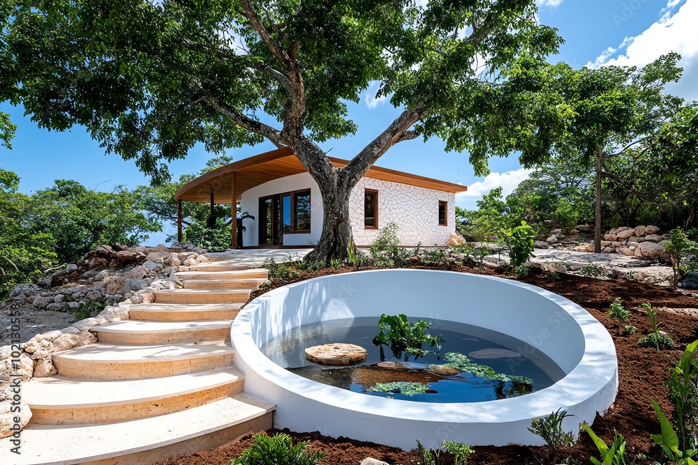 Minimalist design of a water storage tank and rainwater collection ...