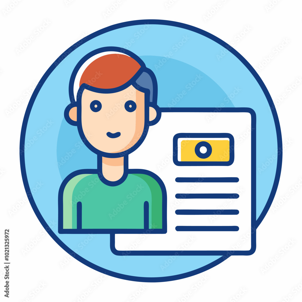 Personal info data icon vector illustration isolated, flat cartoon ...