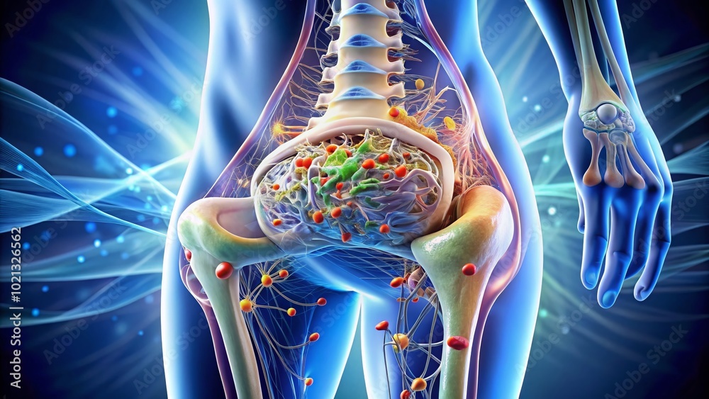 Detailed Anatomy of a Synovial Joint Illustrating Ligaments, Cartilage ...