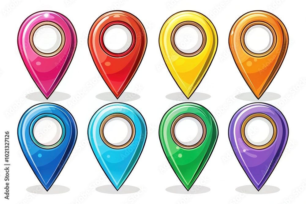 This hand-drawn map pin vector set offers unique navigation markers ...