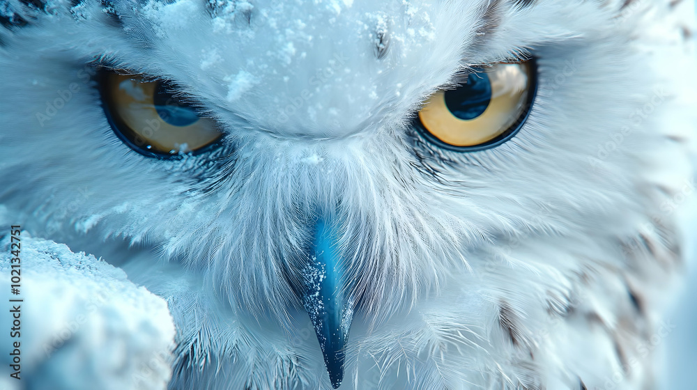 Snowy Owl Close Up: A Detailed Look at the Majestic Bird's Face Stock ...