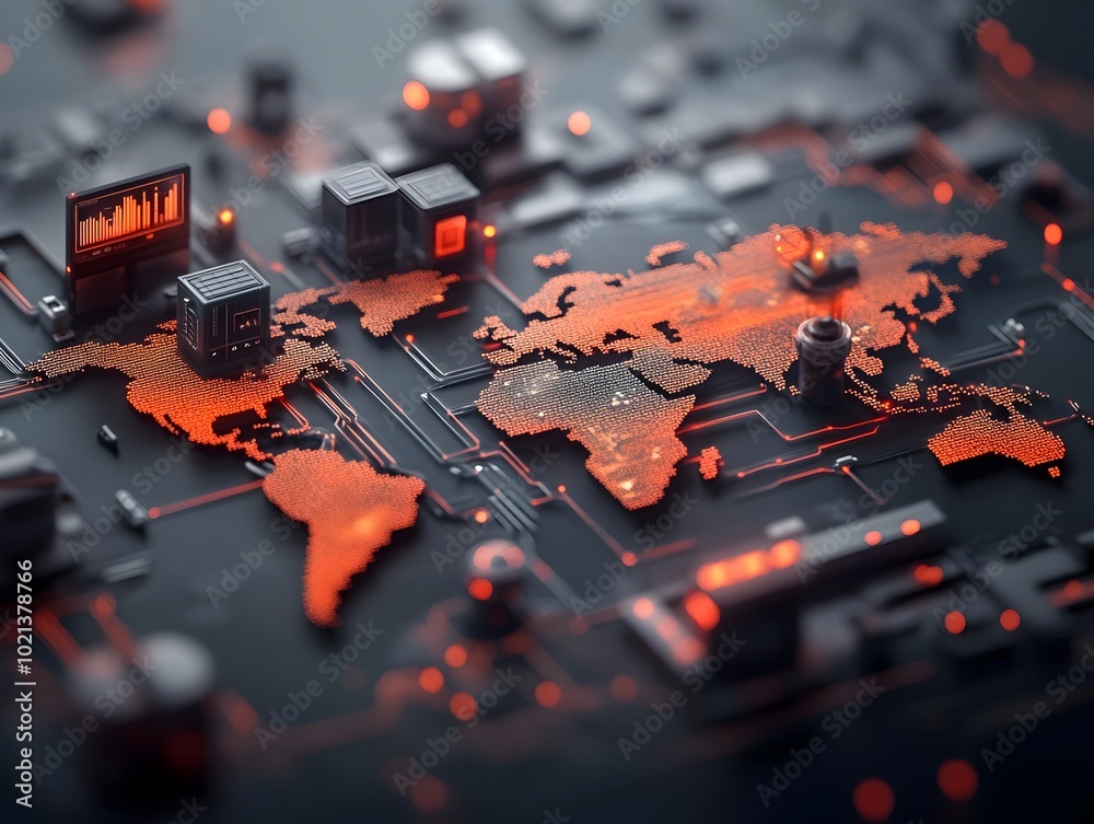 Advanced AI Powered Logistics Ecosystem with Intricate Global Commerce ...