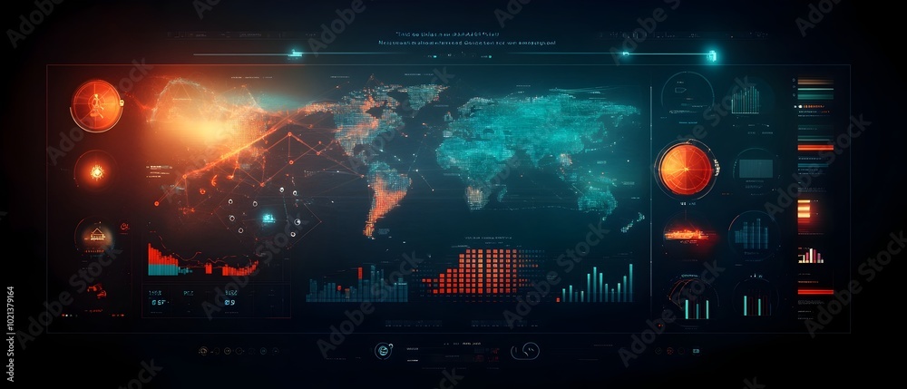 Futuristic global logistics command center with holistic visualization ...