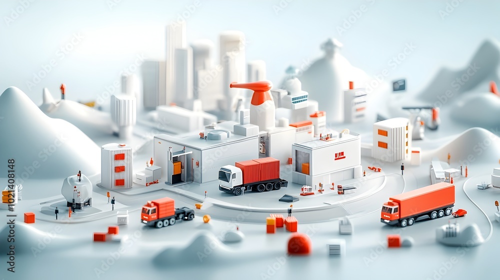 Futuristic AI integrated global logistics network featuring streamlined ...