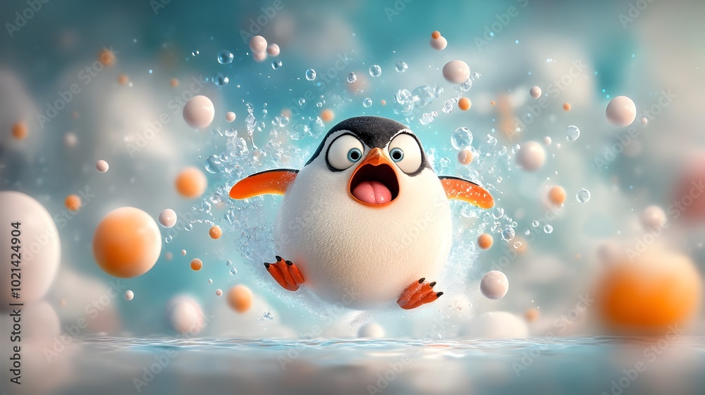 Exasperated Penguin with Intense Angry Expression Wide Eyed and Beak ...