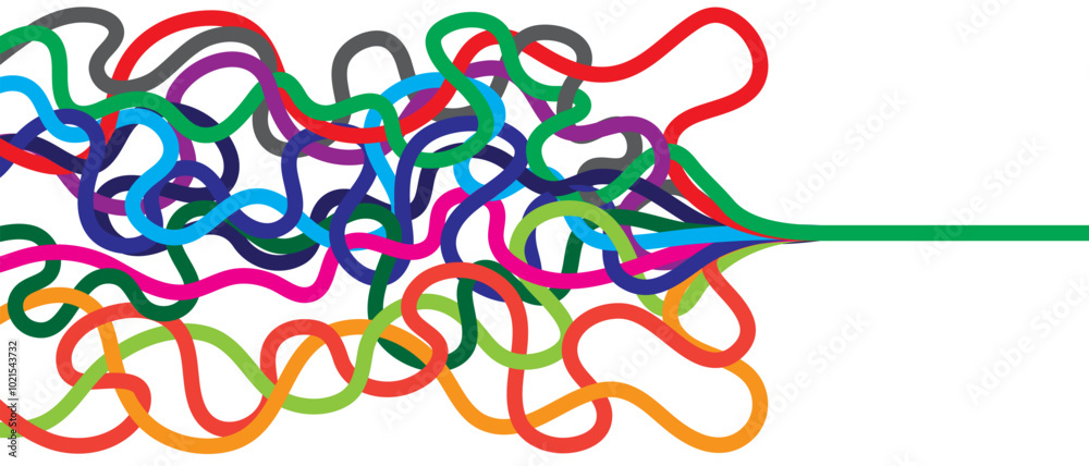 multiple paths joining to one path and different color lines connecting ...