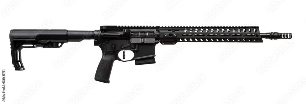 Modern automatic rifle isolated on white background. Weapons for police ...