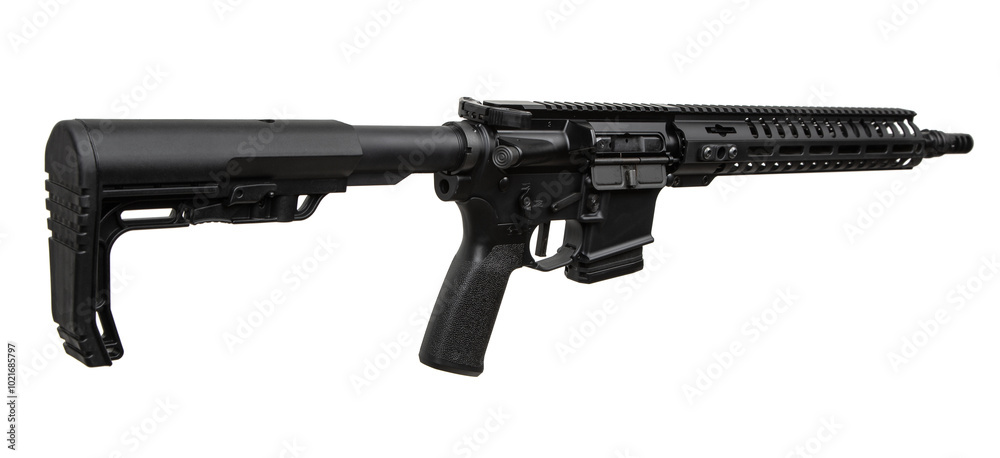 Modern automatic rifle isolated on white background. Weapons for police ...