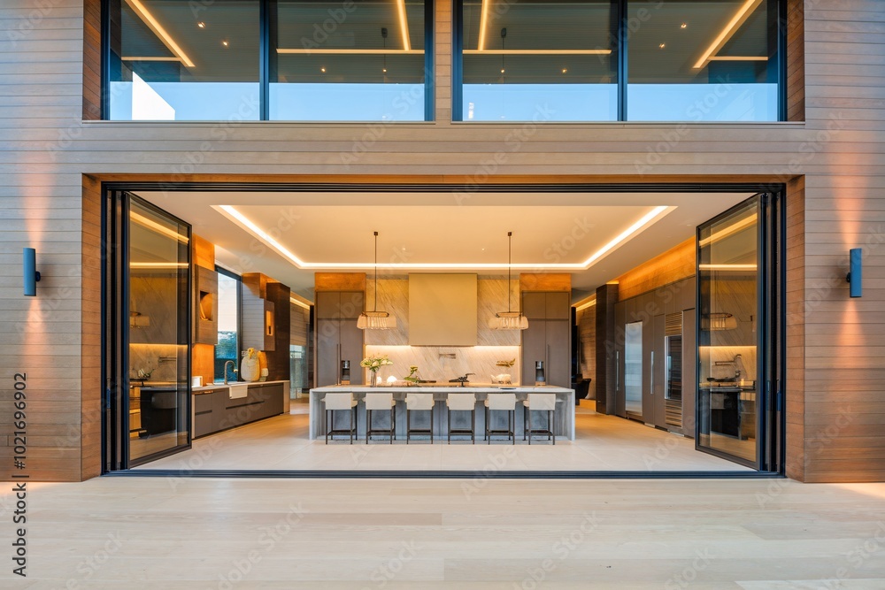 Modern Luxury Kitchen: Open-concept kitchen design with expansive ...