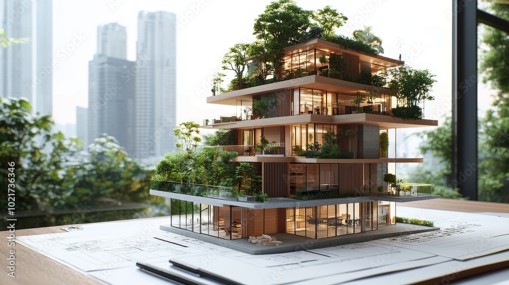 Designing sustainable green buildings with architectural blueprints ...