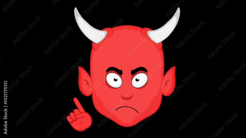 video animation emoji face demon character cartoon illustration, saying ...
