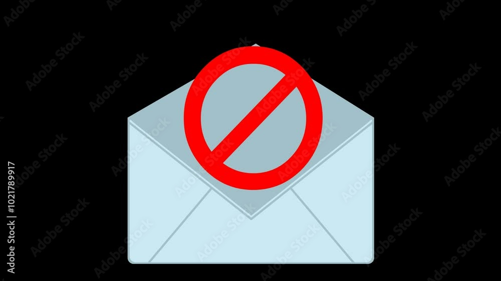 video animation spam email concept, of a letter envelope with a ...
