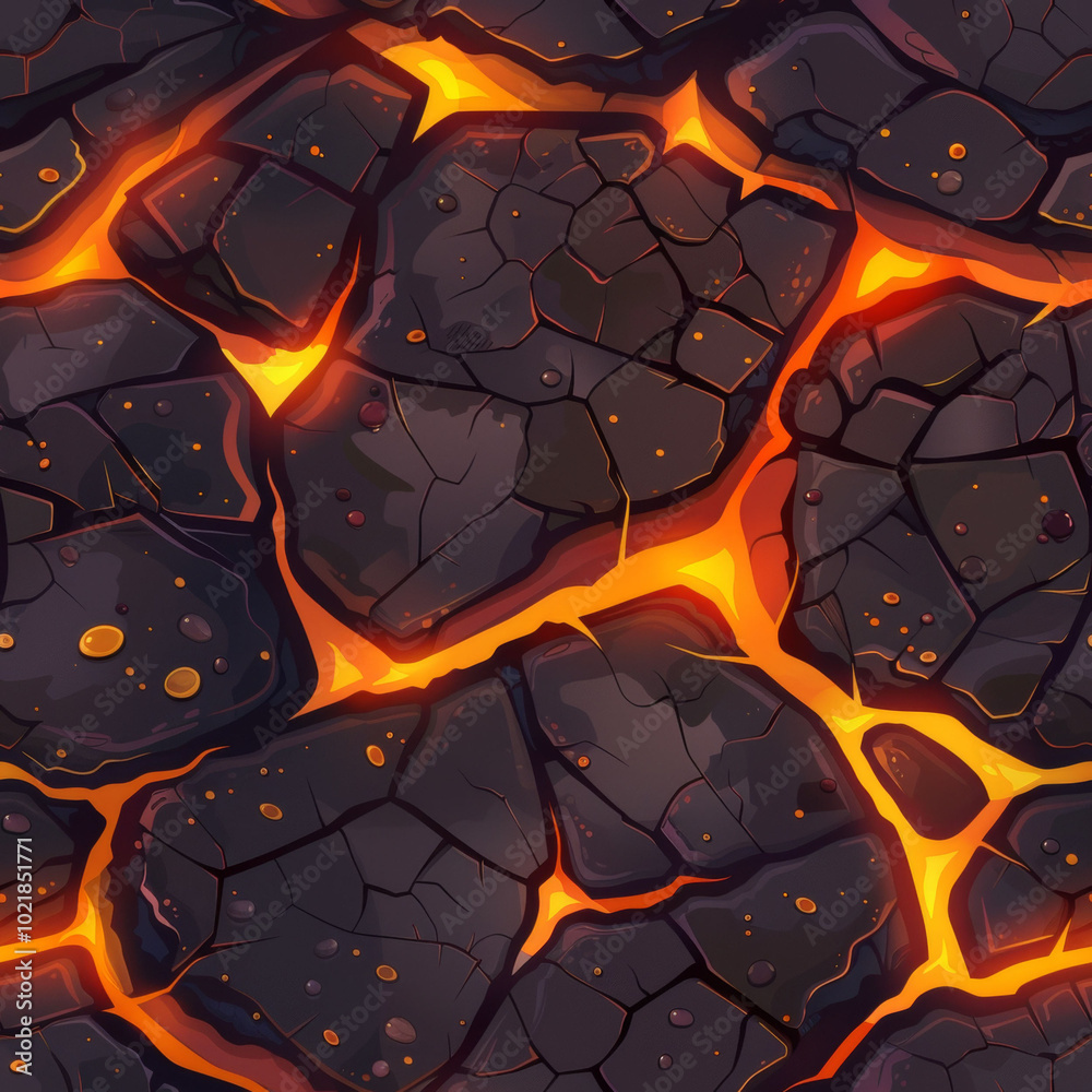 Lava and fire. Fracture of molten magma texture. Abstract glowing ...