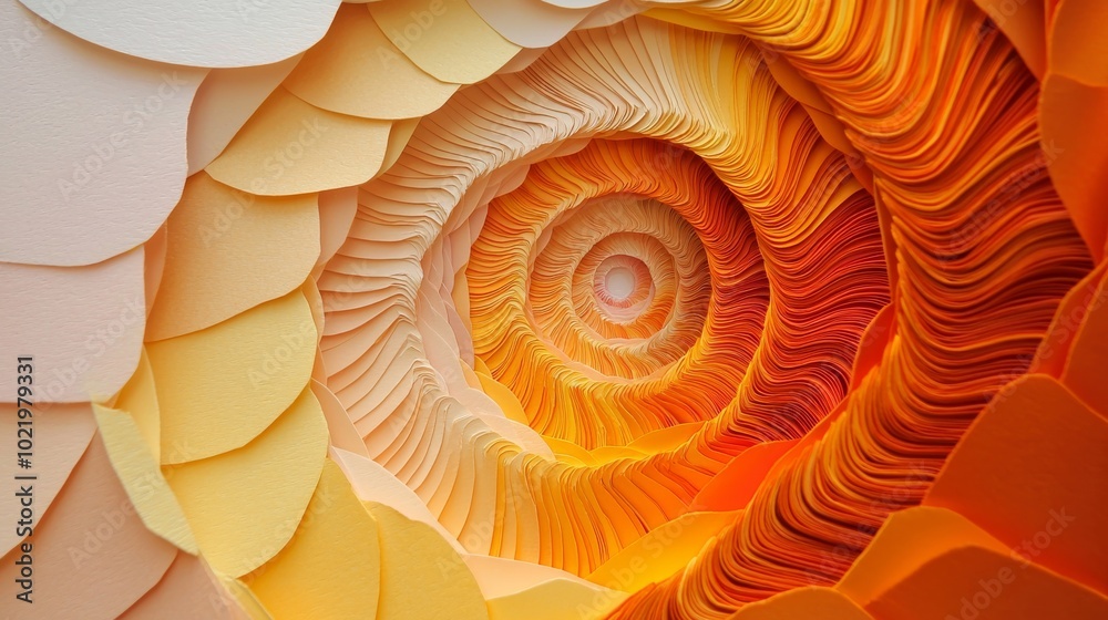 Fibonacci sequence made out of paper, Drawing a beautiful spiral, Warm ...
