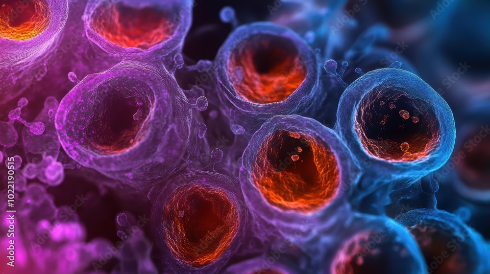 cellular therapy and regeneration, microscopic view of body cells ...