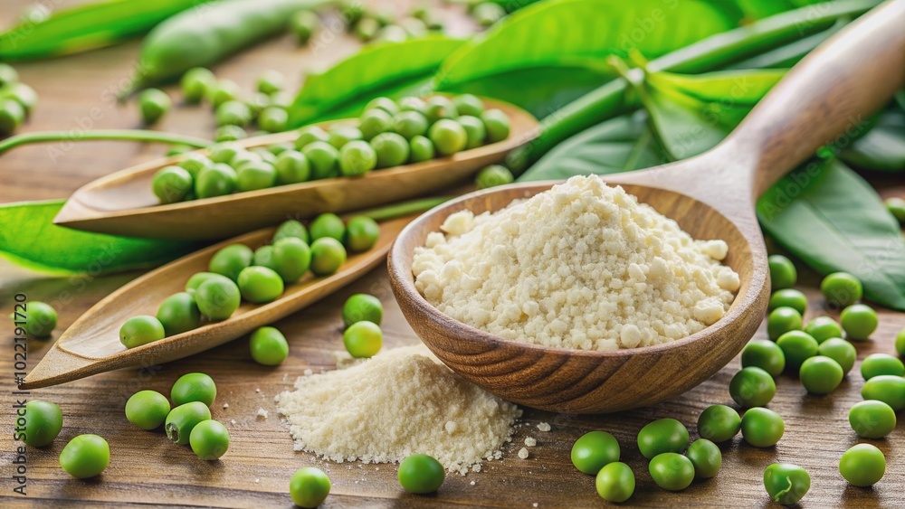 ea protein powder: A scoop of creamy white pea protein powder rests on ...