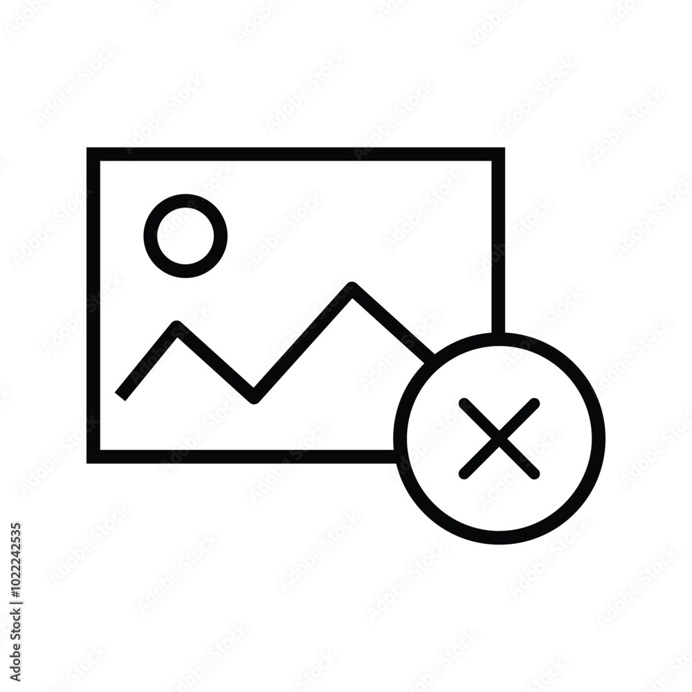 Delete image icon. With the Cross symbol. Digital photo gallery ...