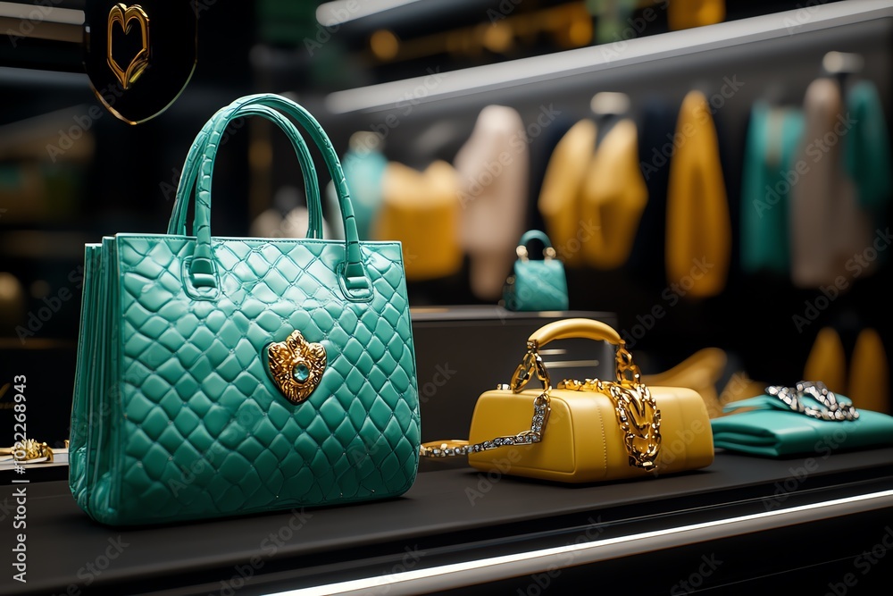 Hyper-realistic depiction of a shopping spree in a high-end fashion ...