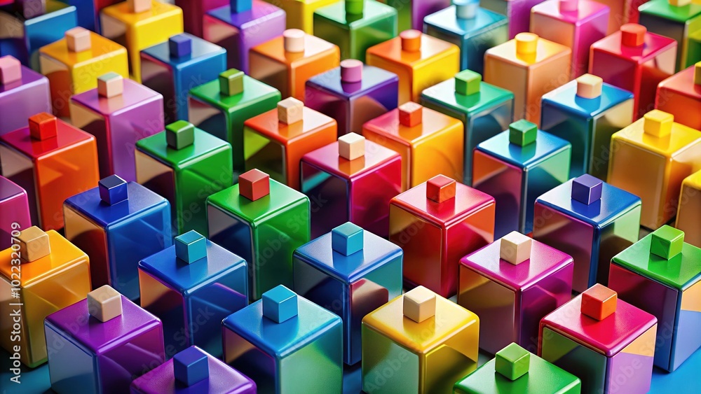 Cubes representing teamwork and diversity highlight cooperation ...