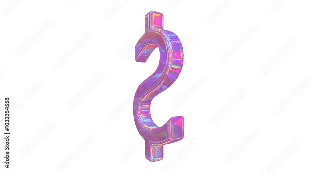 USD dollar sign. Holographic icon in 3D animation with a rotating ...