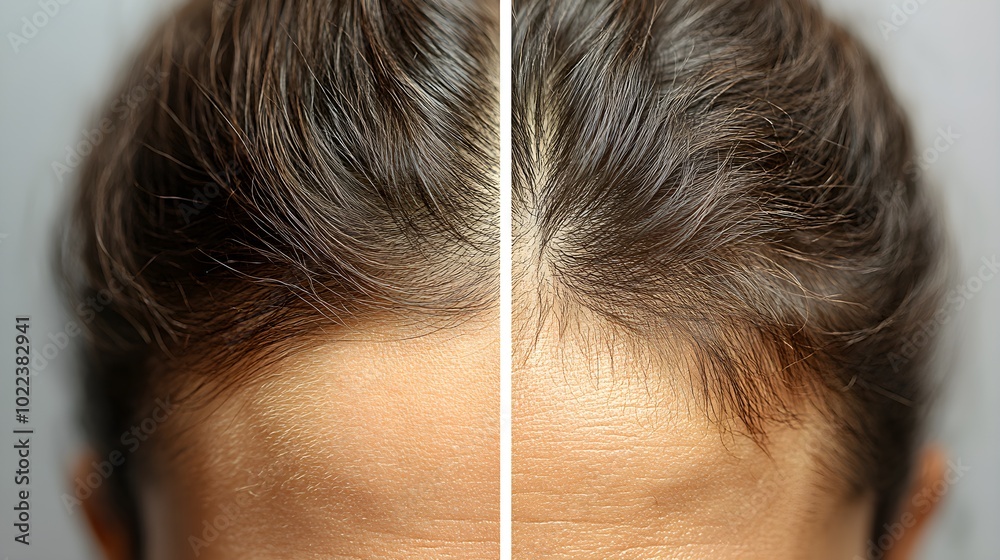 Before-and-after scalp comparison of a man, highlighting significant ...