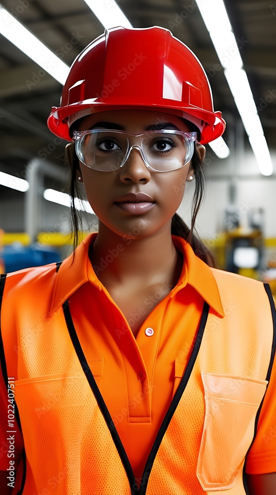 Young mixed race black african american female construction builder ...