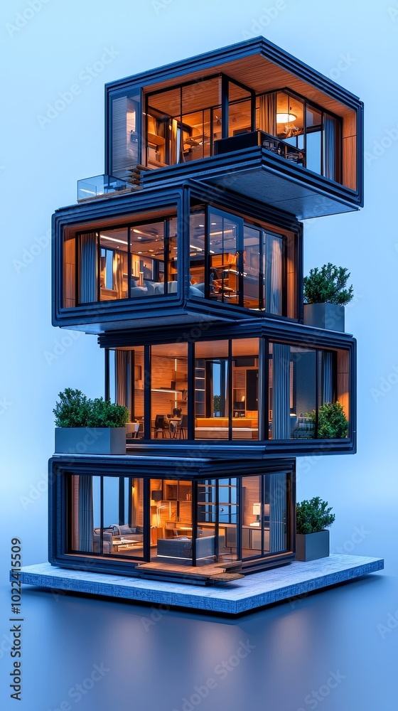 Modular Building Design: An AI-designed modular building model ...