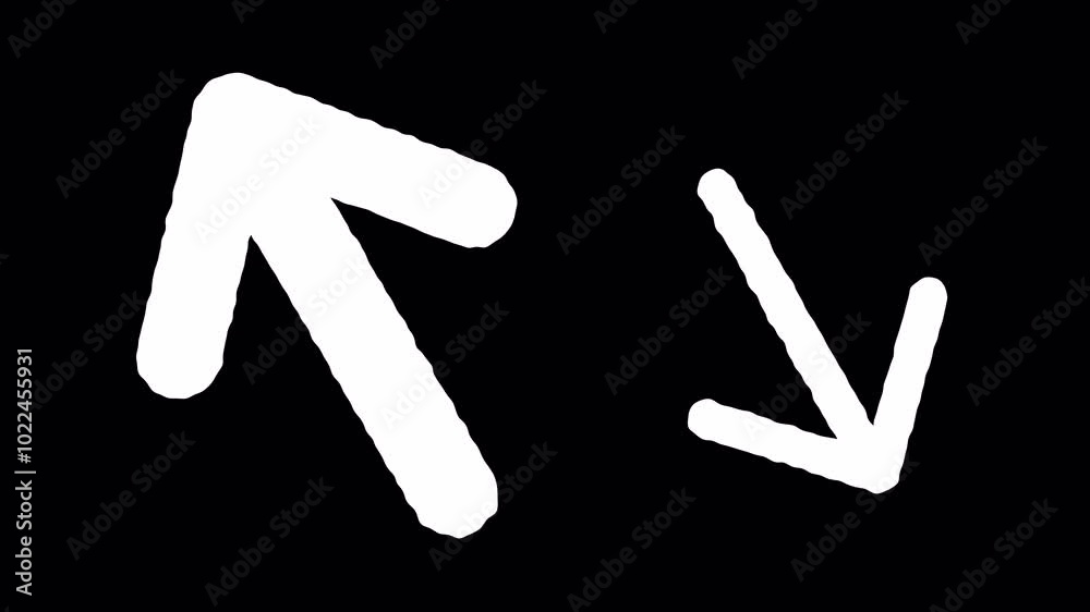 Diagonal extending and swinging arrows on a transparent background with ...