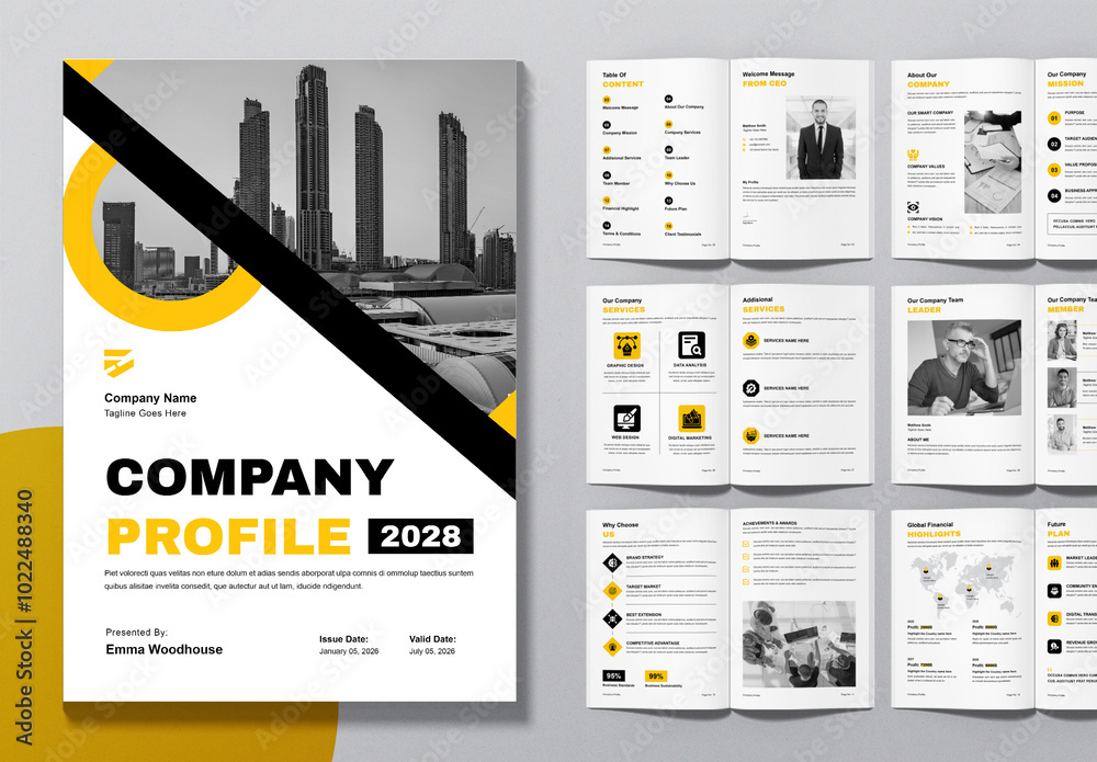 Company Profile Design Layout Stock Template | Adobe Stock