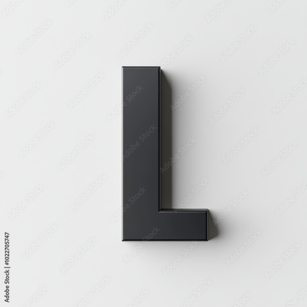 A Bold and Modern Design: The Letter L in Soft Shadows Against a ...
