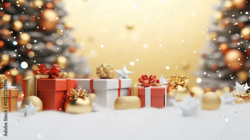 Christmas winter festive composition. Colorful Xmas background ...